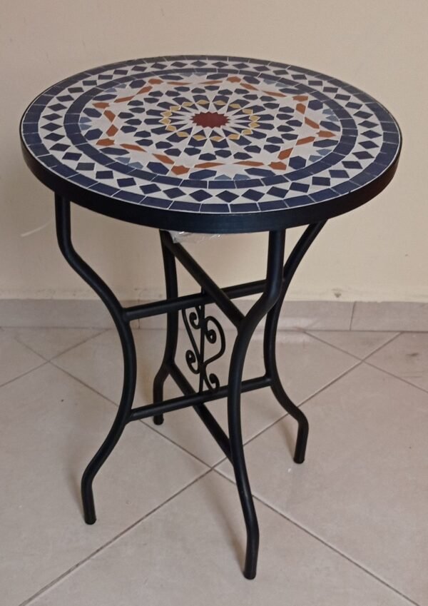 Moroccan Round Outdoor Mosaic Patio Bistro Tile Dining Table – baldiart